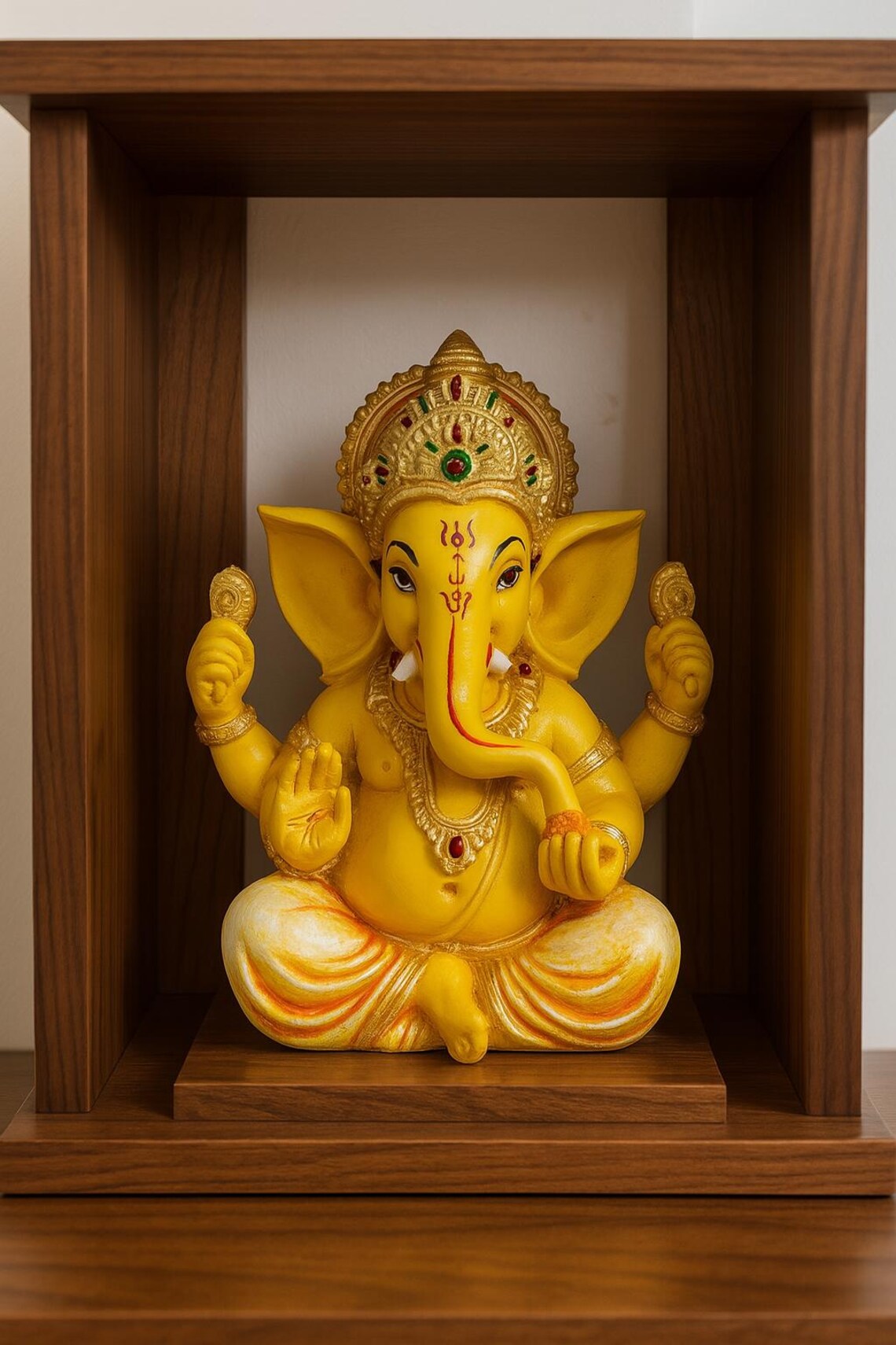 Ganesh Idol for Home Temple Decor Handmade Lord Ganesha Murti for Pooja ...