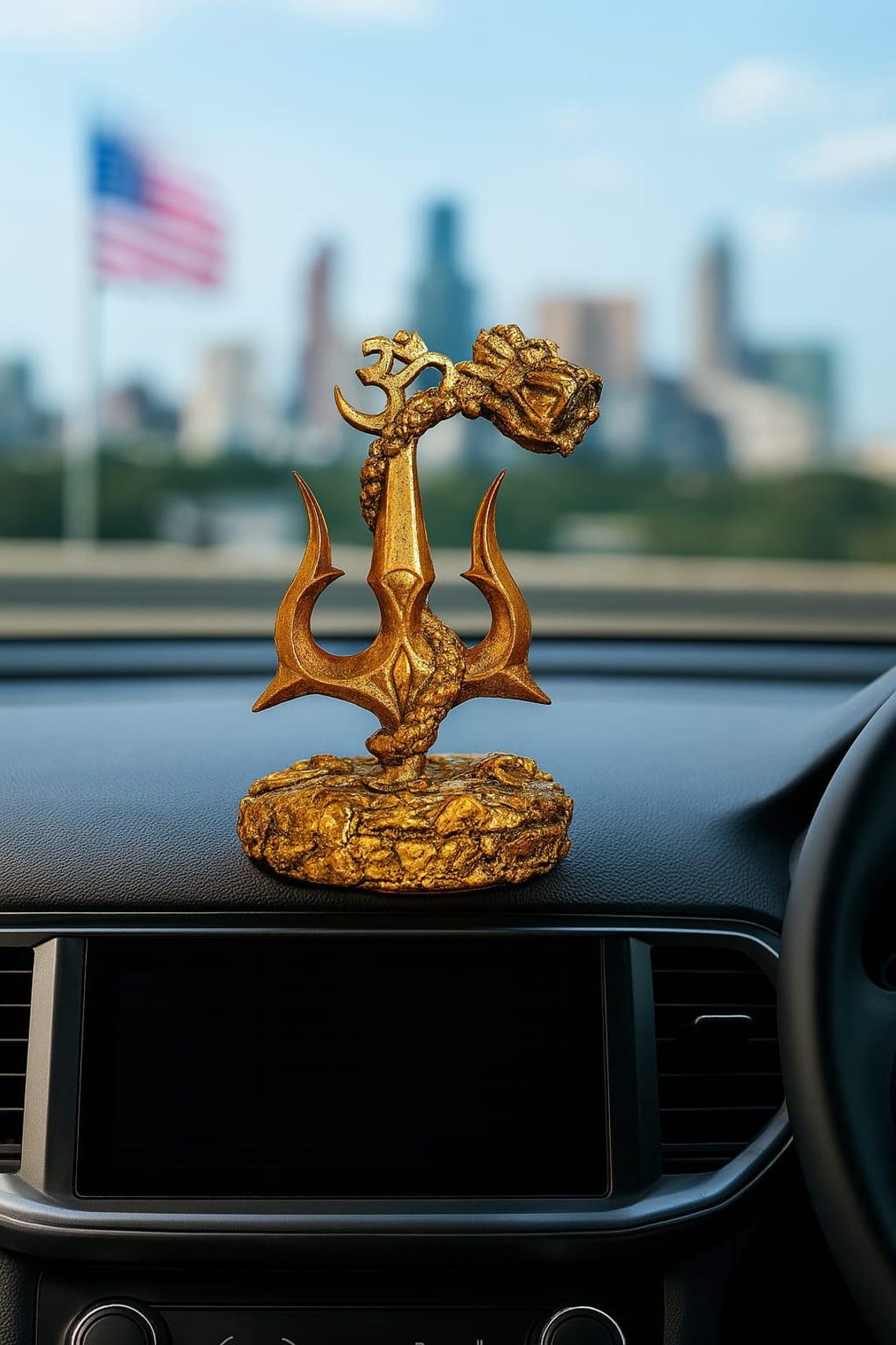 Handmade Shiv Trishul Idol for Car Dashboard and Home Temple 4 Inch ...