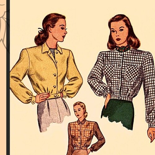 1940s Land Girl Lumber Jacket Digital Pattern Vintage Sewing - Etsy