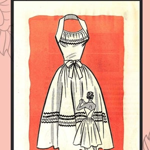 1950s Loretta Western Dress Sewing Pattern XL (PDF Download) Marian ...