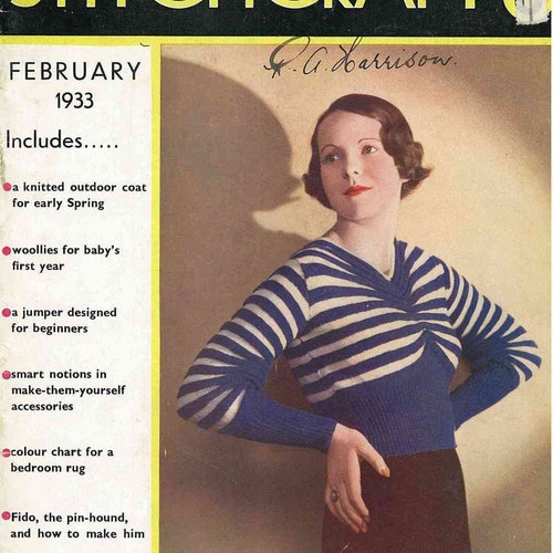 Stitchcraft Oct 1936 Art Deco Handcrafts Vintage Knitting - Etsy
