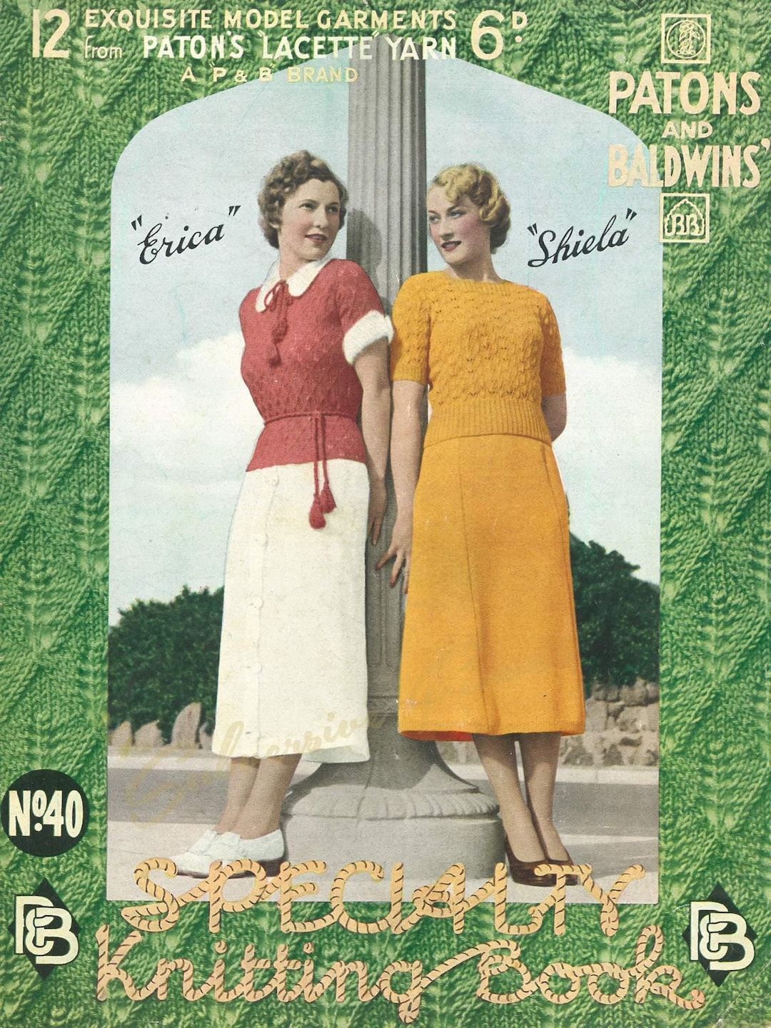 Entire 1930s Patons and Baldwins Specialty Knitting No.40, 14 Designs ...