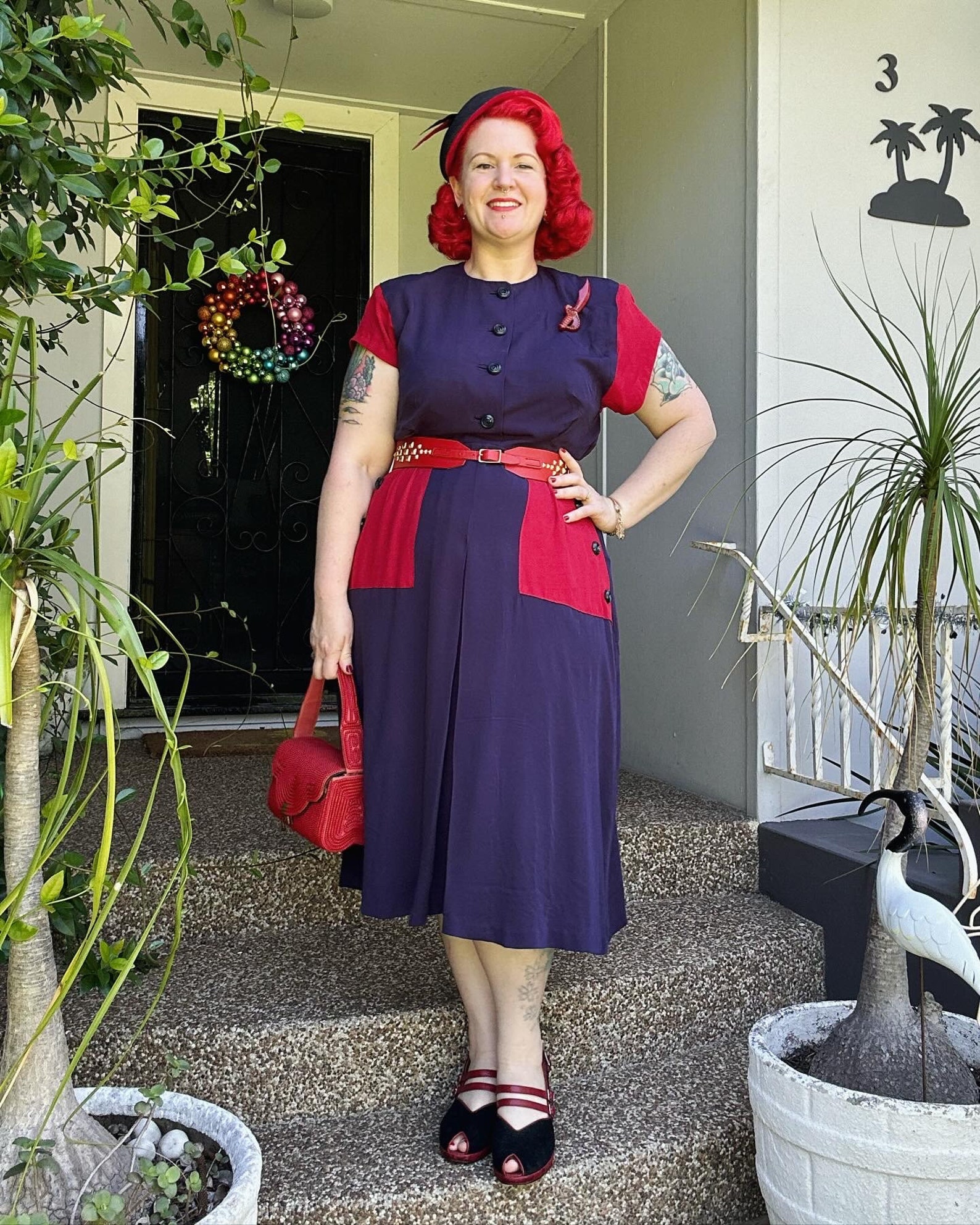 1940s Faye Colour Block Dress Sewing Pattern (PDF Download, Size 20 ...