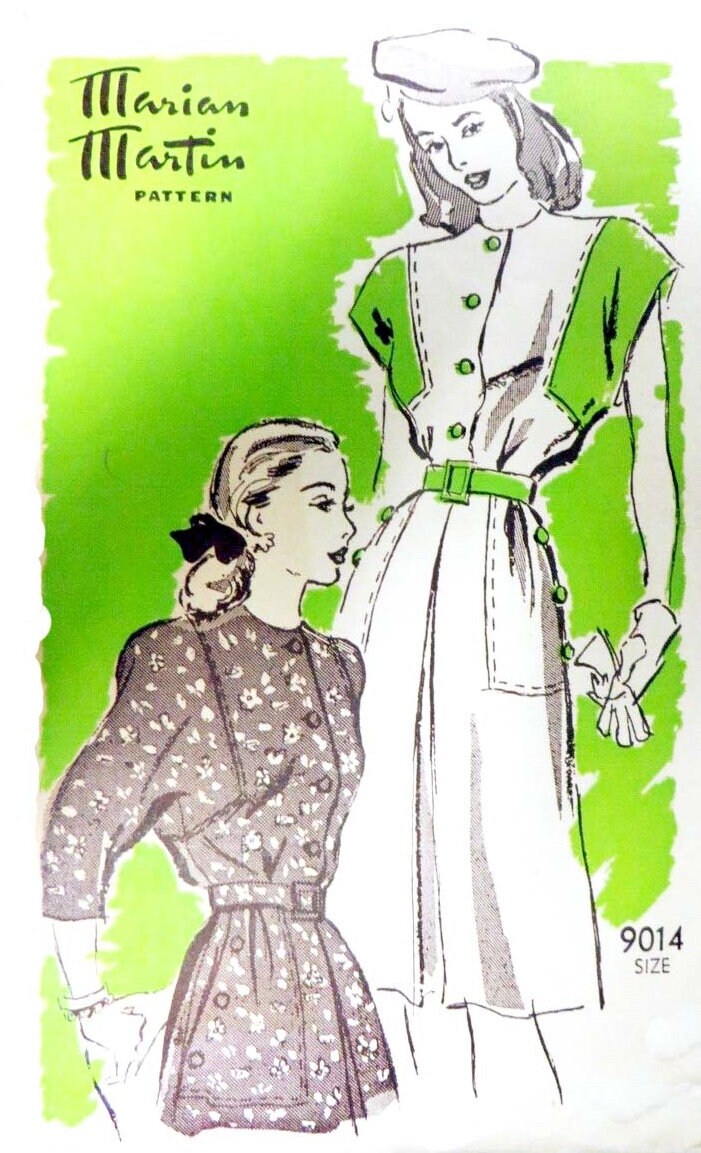 1940s Faye Colour Block Dress Sewing Pattern (PDF Download, Size 20 ...