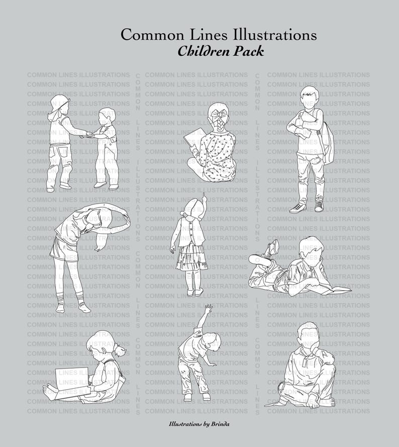 Children Figure Pack – Illustrated People for Architecture, Entourage ...