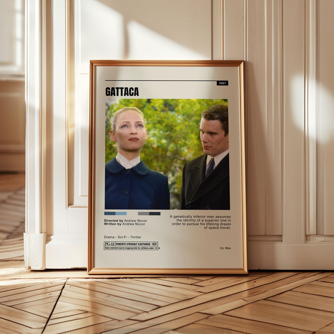 Gattaca Movie Poster – Sci-fi DNA Wall Art – Ethan Hawke Retro ...