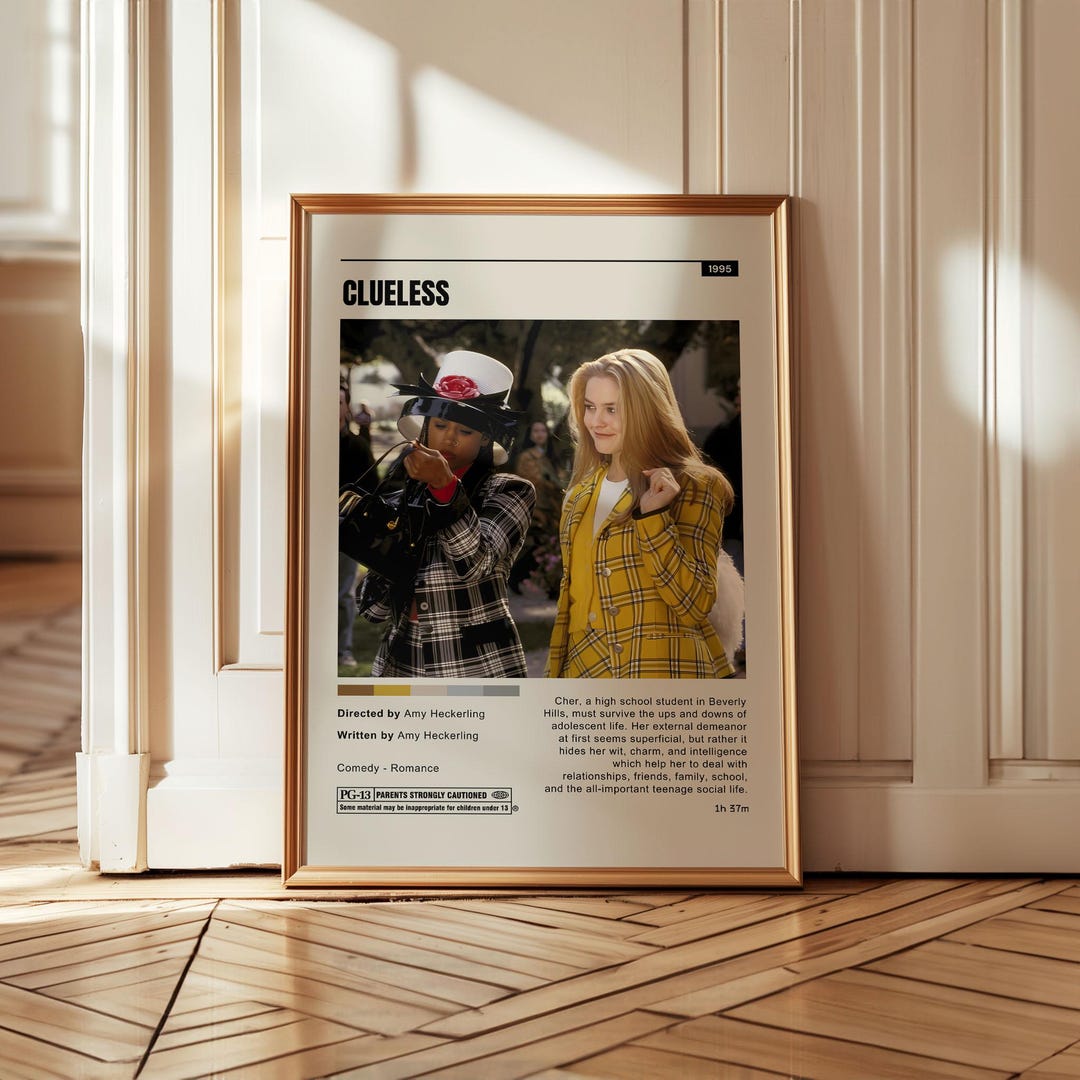 Clueless Movie Poster – 90s Teen Comedy Wall Art, Alicia Silverstone ...