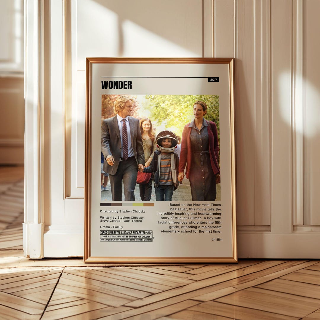 Wonder Movie Poster – Inspirational Family Film Wall Art, Auggie ...