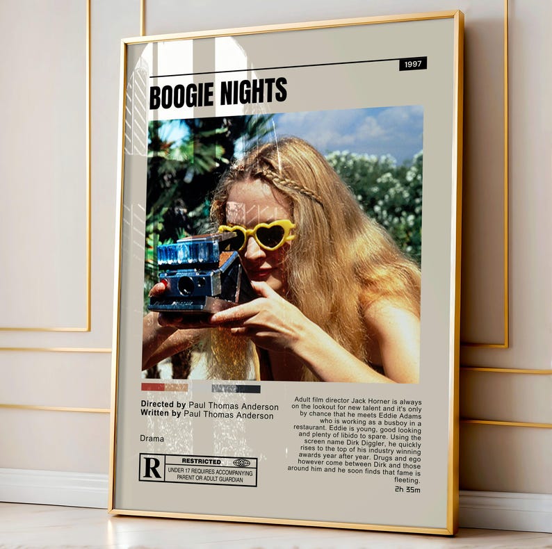 Boogie Nights Poster – 90s Drama Film Print, Retro Cinema Wall Art ...