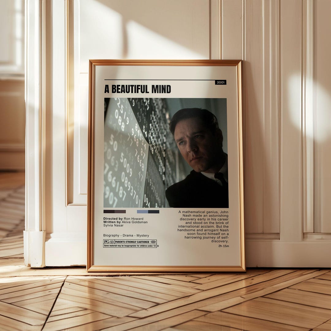 A Beautiful Mind Movie Poster – Russell Crowe Biopic Wall Art ...