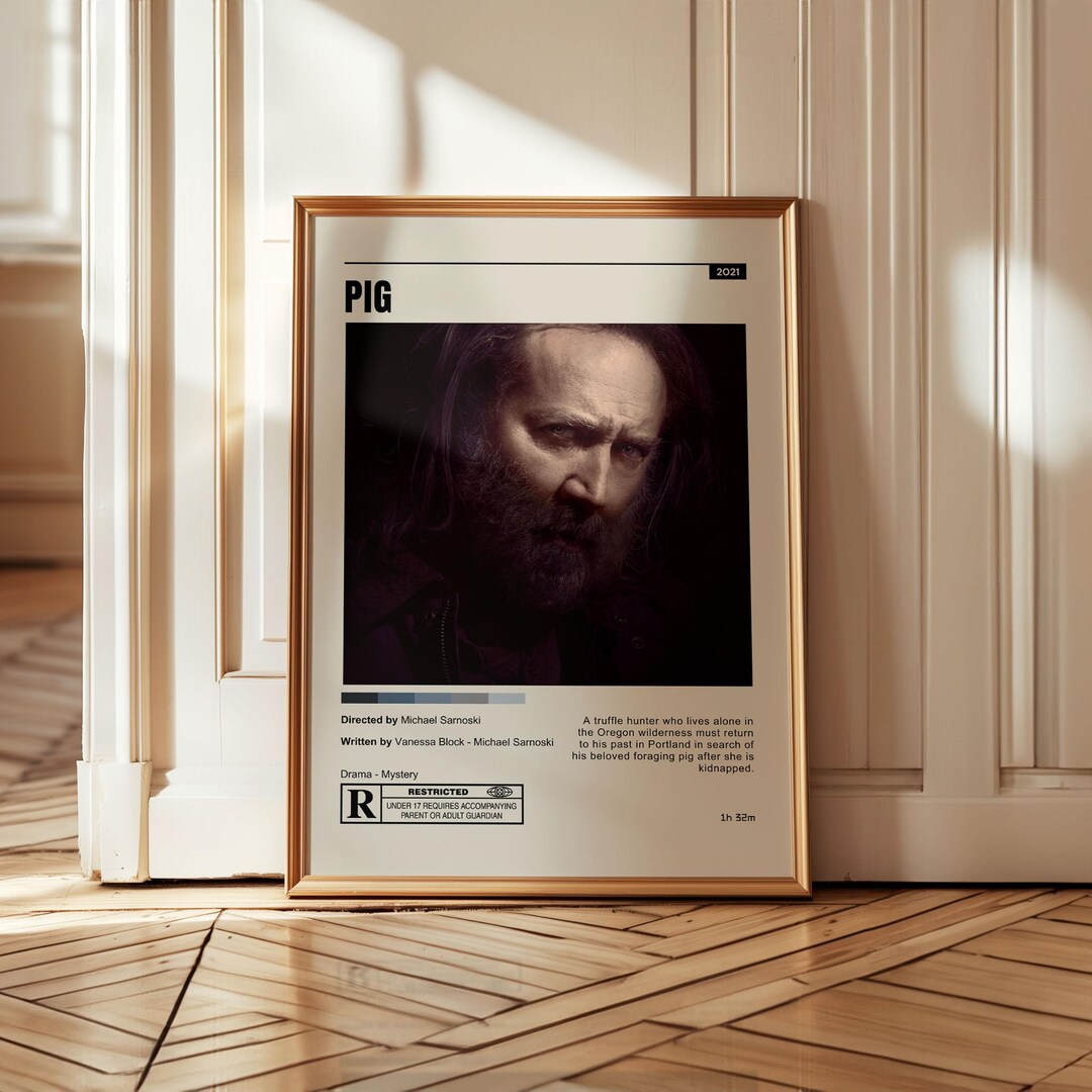 Pig Movie Poster – Digital Indie Drama Wall Art, Nicolas Cage Print ...