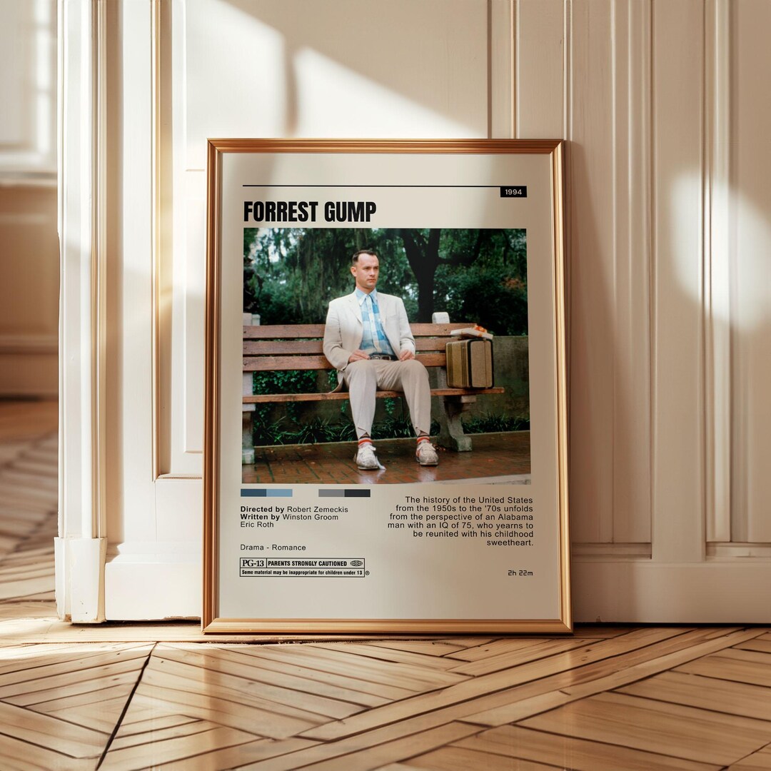 Forrest Gump Poster – 90s Drama Movie Wall Art – Tom Hanks ...