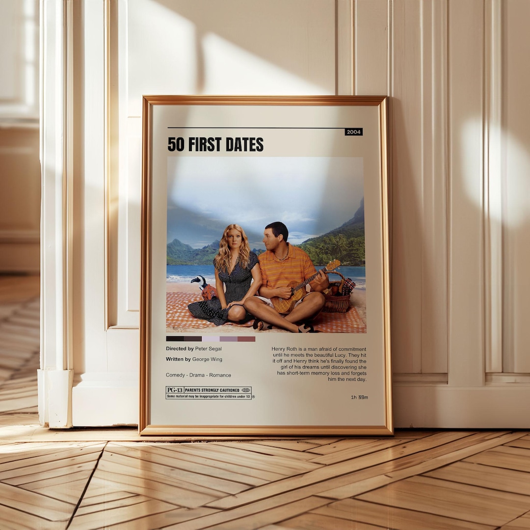50 First Dates Movie Poster – Adam Sandler & Drew Barrymore Rom-com ...