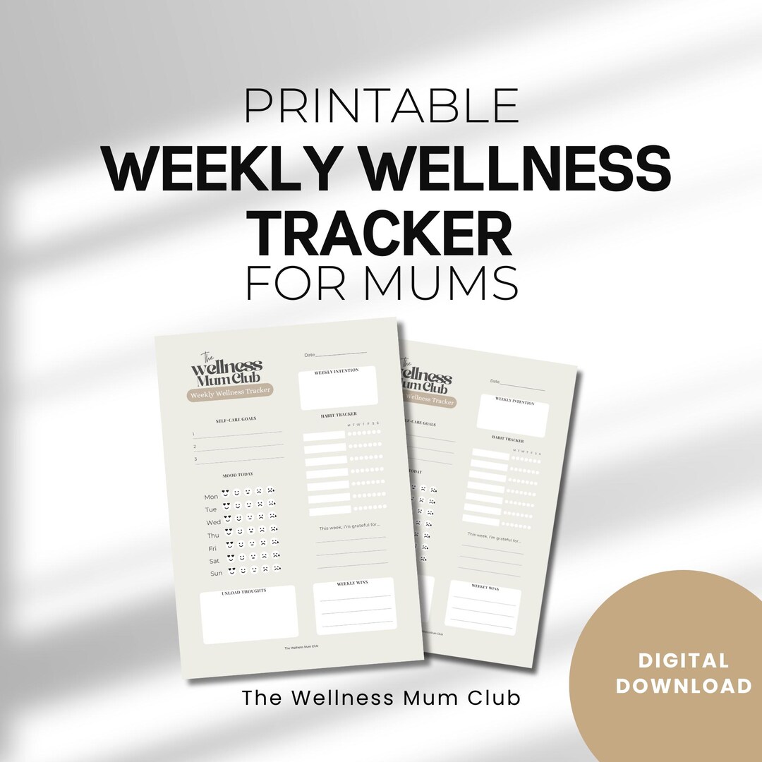 Weekly Wellness Tracker Printable | Mood & Habit Log (PDF) - Etsy