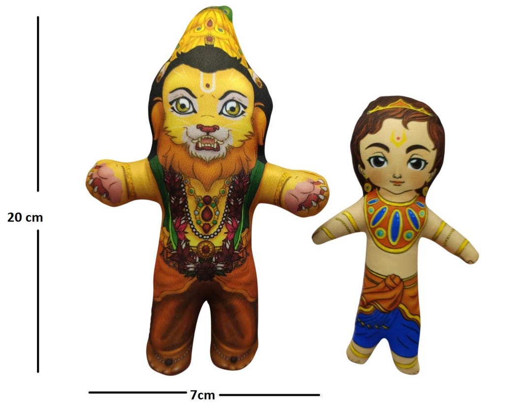 Narasimha and Prahlada Plush Toys, Hindu God Toy Set, 8 Inch - Etsy