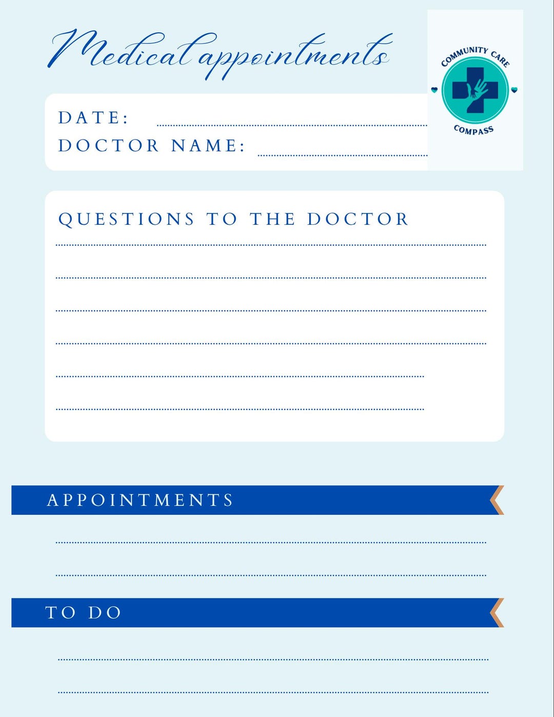 Medical Appointment Log: Doctor Visit Prep, Symptom Tracking (printable ...