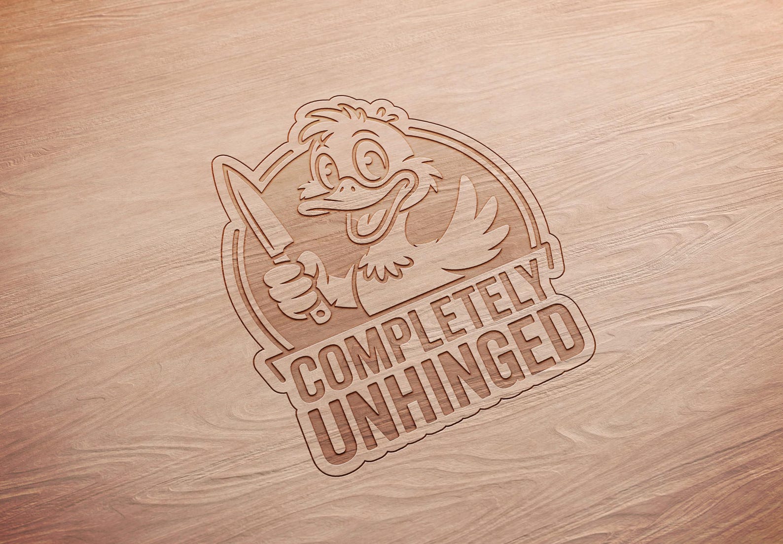 Completely Unhinged Funny Duck Badge SVG PNG – Crazy Goose Hat Patch ...
