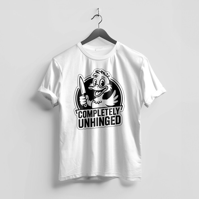Completely Unhinged Funny Duck Badge SVG PNG – Crazy Goose Hat Patch ...