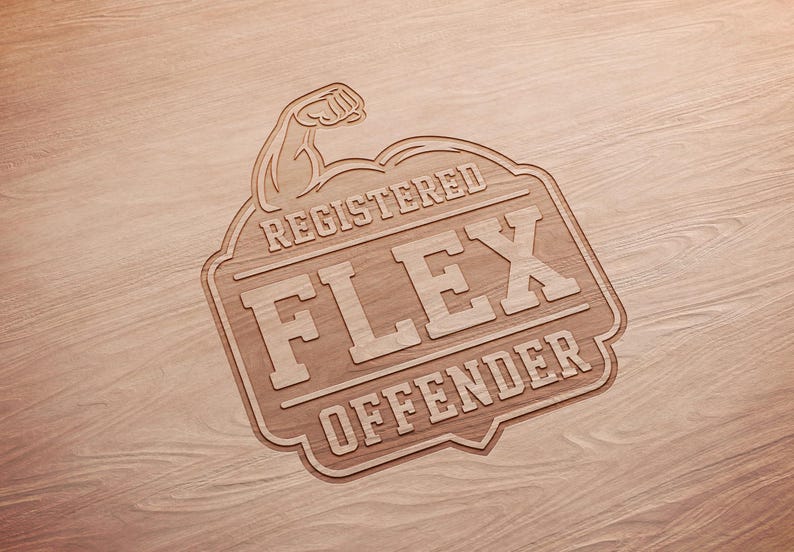 Registered Flex Offender SVG PNG – Funny Gym Lifting Badge for ...
