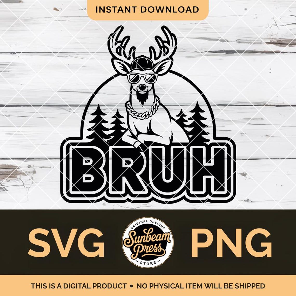 Cabeça de veado "Bruh" em SVG e PNG, design sarcástico para chapéu de ...