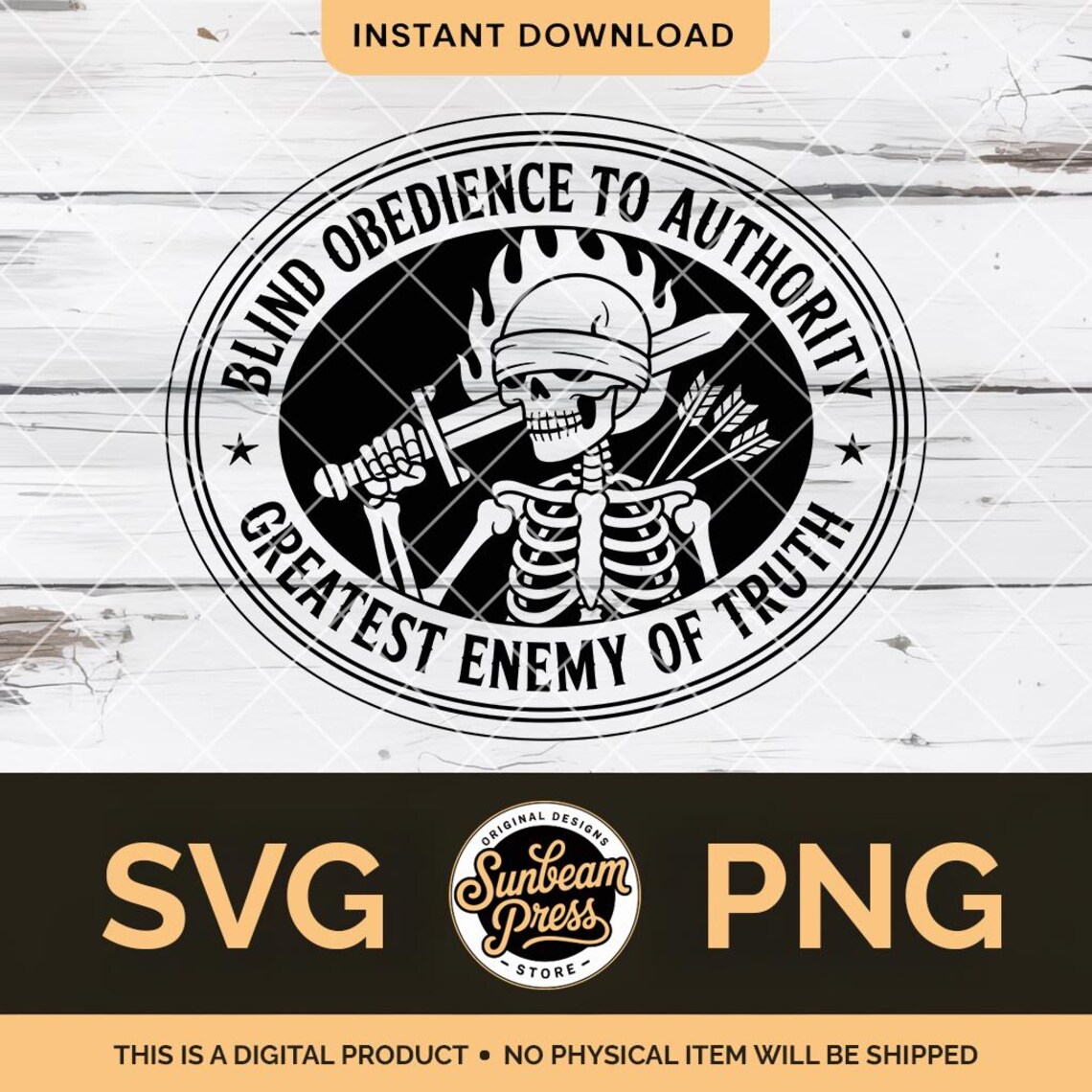 Blind Obedience to Authority SVG Anti-government PNG for Cricut T-shirt ...