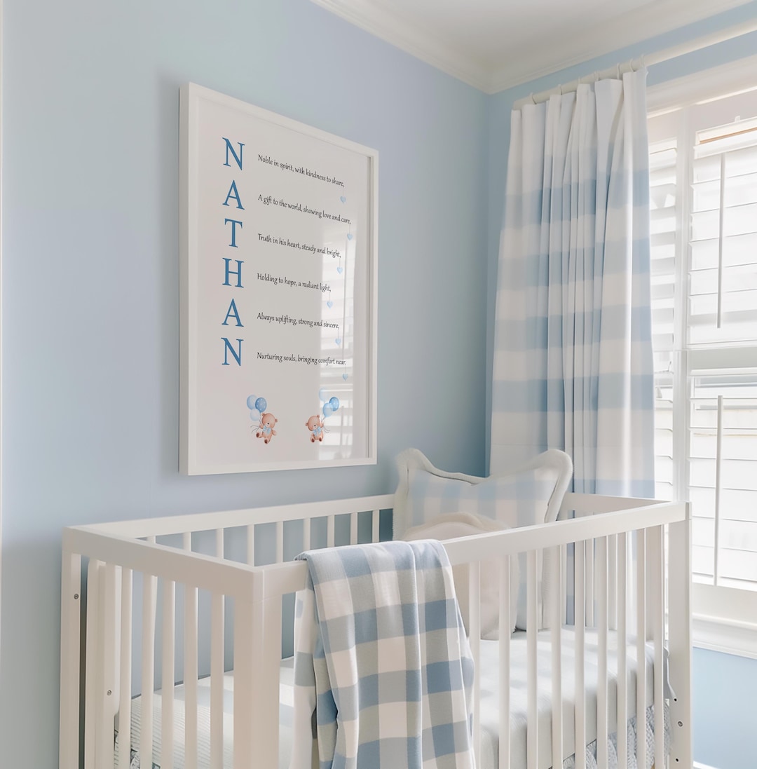 Nathan Acrostic Poem Wall Art, Boys Nursery Décor, Digital Download ...
