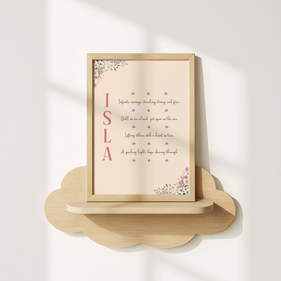 Isla Acrostic Poem Wall Art – Personalised Girls Name Print With ...