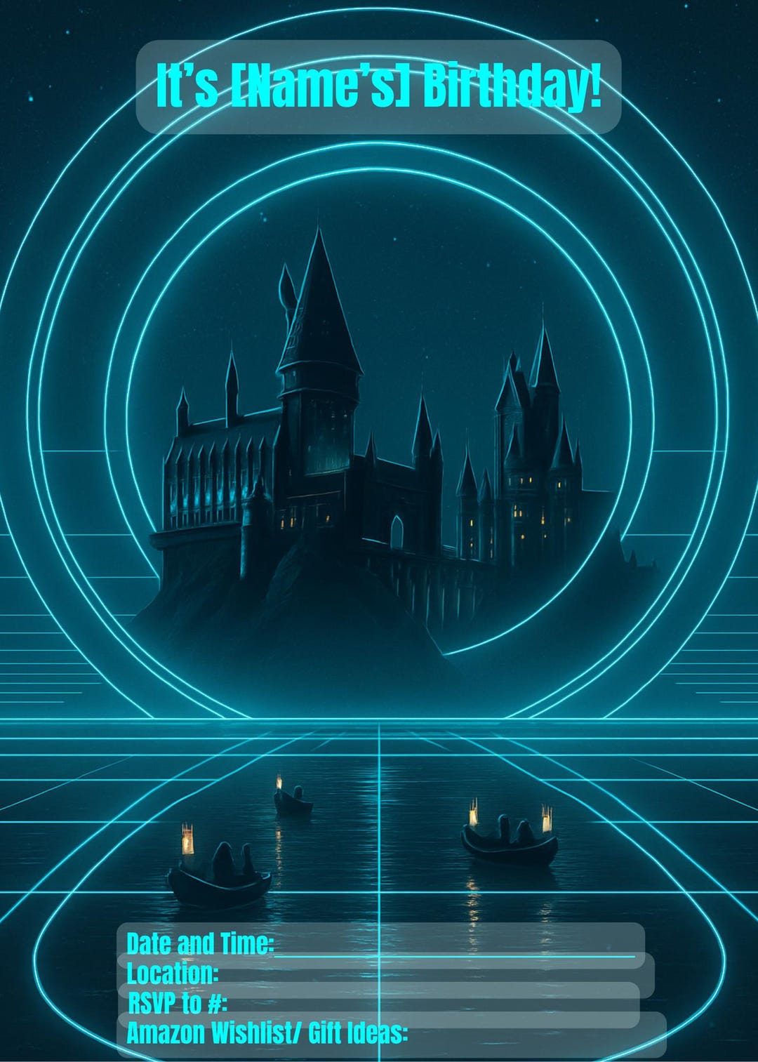 Editable Tron X Harry Potter Birthday Invite – Customizable Magical ...