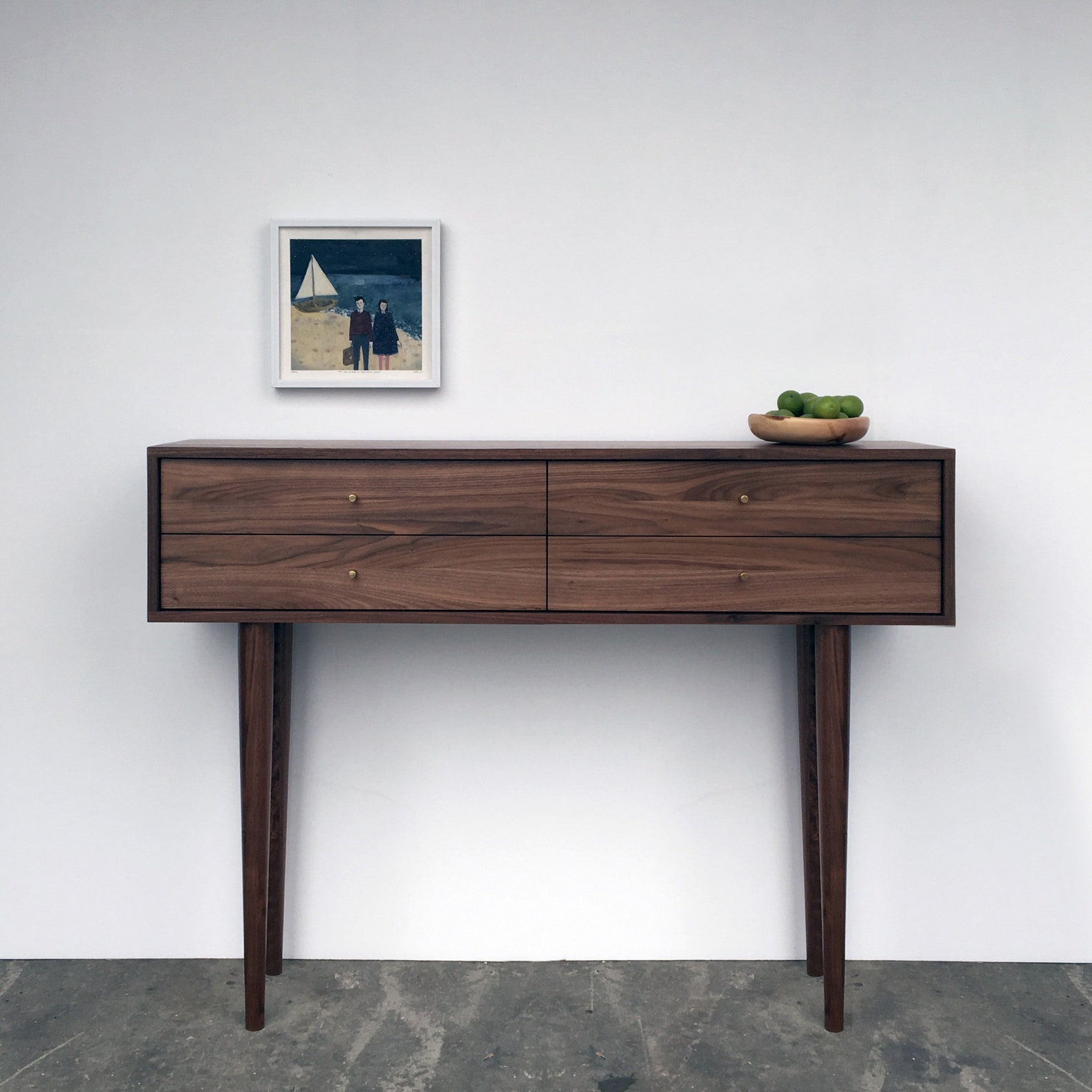 Alto Console With Drawers / Entry Table - Solid Walnut - Etsy