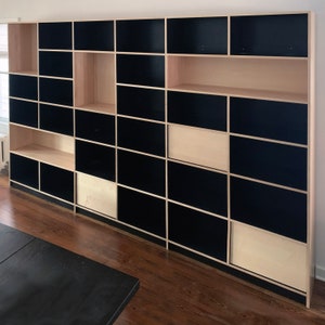 12 Ft Bookcase in Solid Maple - Ebony/clear - Etsy