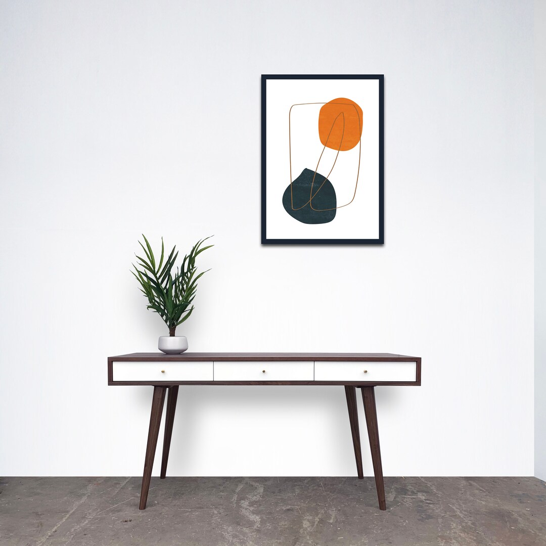 Bloom Desk / Console Table in Solid Walnut - Danish Modern Style - Etsy