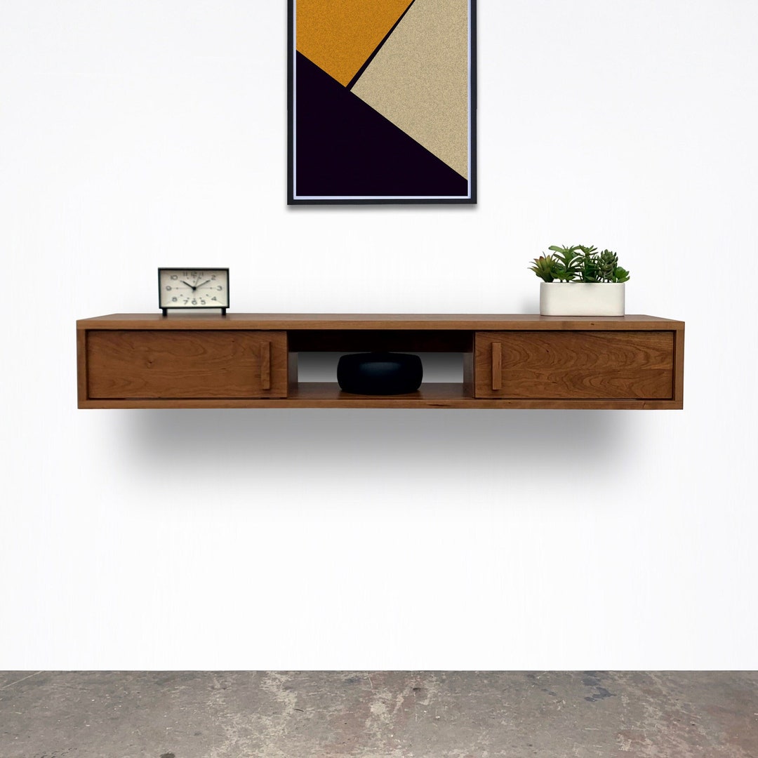 Floating Console With Sliding Doors - IN STOCK!!! - Etsy