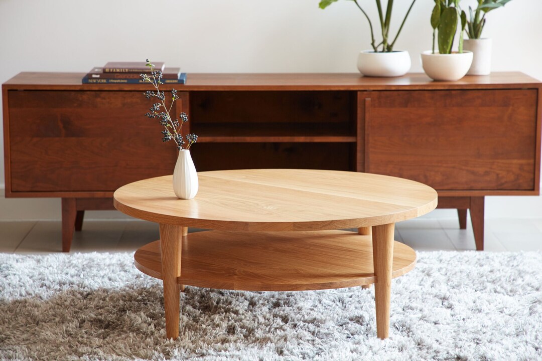 Round Coffee Table Oxelaand White Oak - Etsy Canada