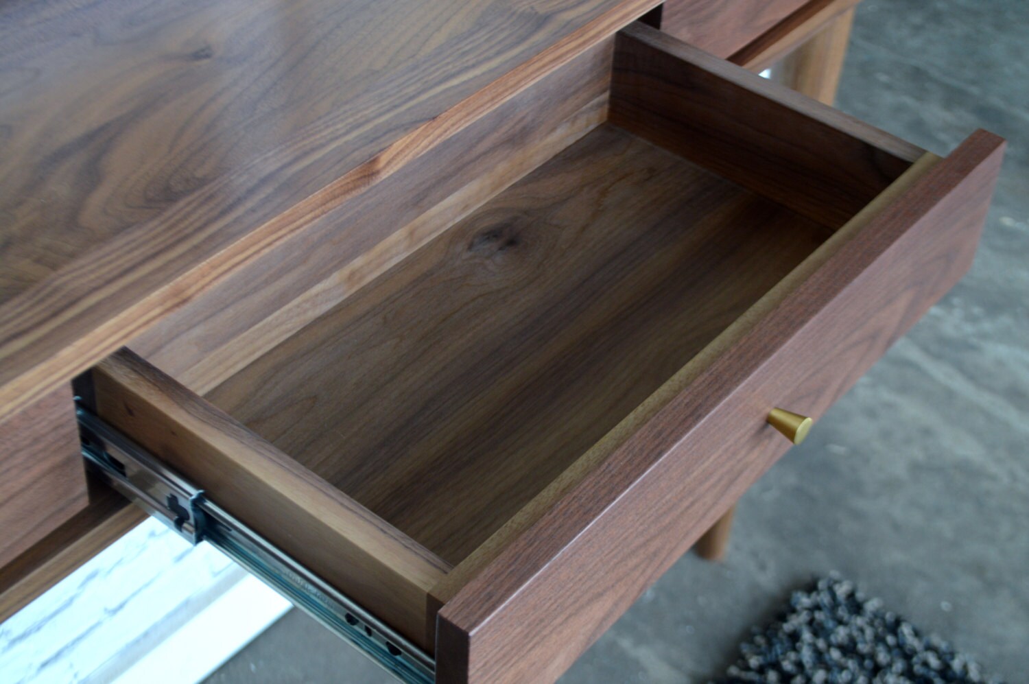 Solid Walnut Console Table 3 Drawers | Etsy