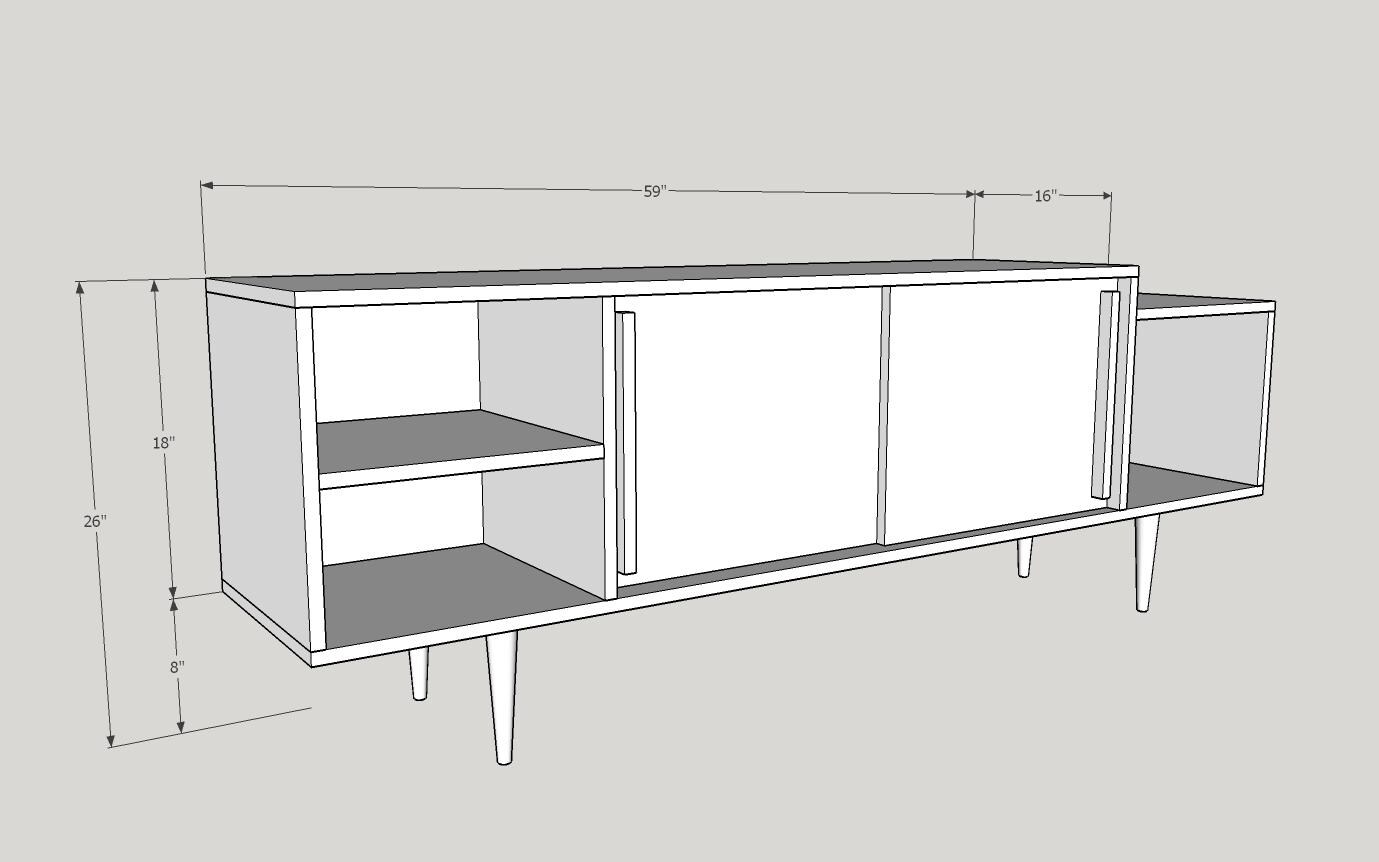 Record Player Console - Sliding Doors - Solid Cherry - Teak Finish - 75 ...