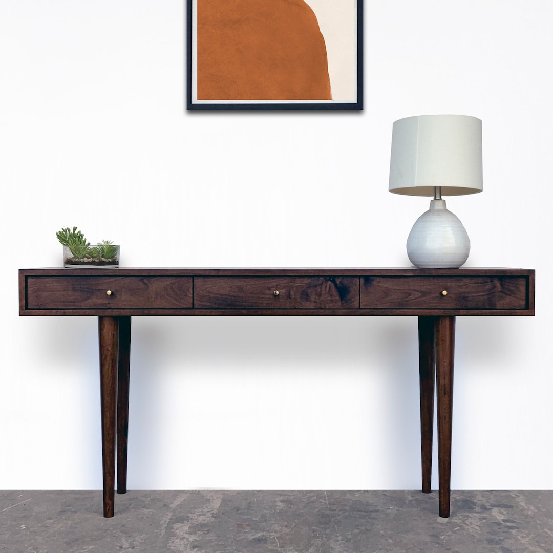Bloom Console Table - 60 Inches - Maple - Nordic Walnut Finish - Etsy