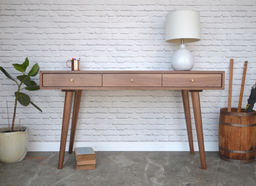 Bloom Desk / Console Table in Solid Walnut - Etsy