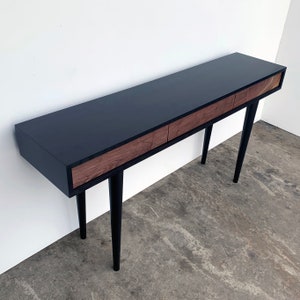 Bloom Console Table - Ebony on Cherry - Walnut Fronts - in Stock! - Etsy