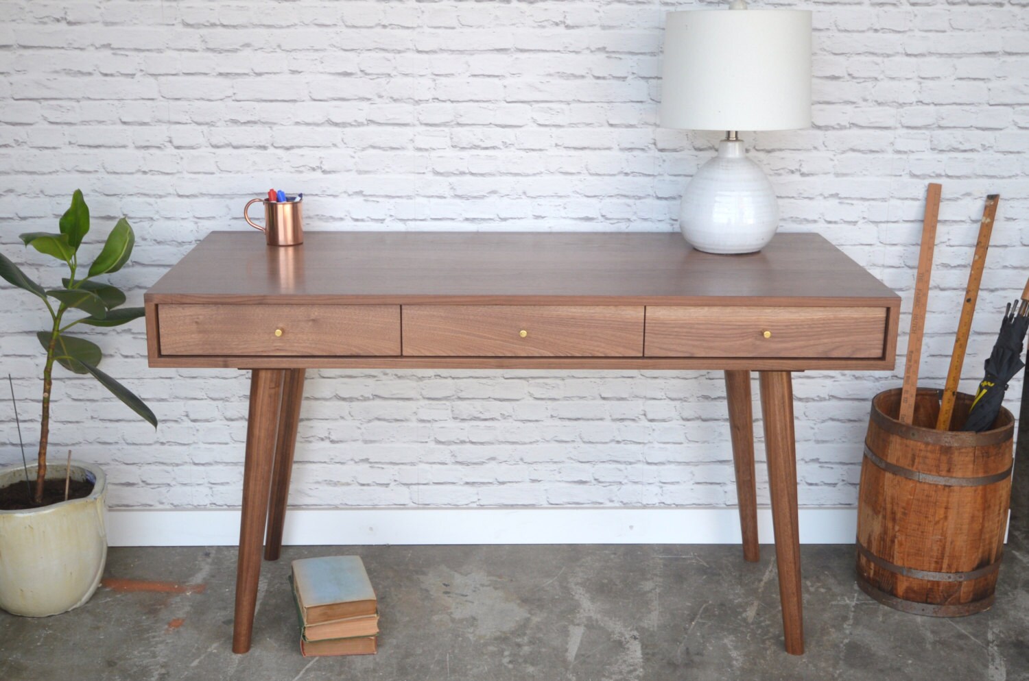 Bloom Desk / Console Table in Solid Walnut | Etsy