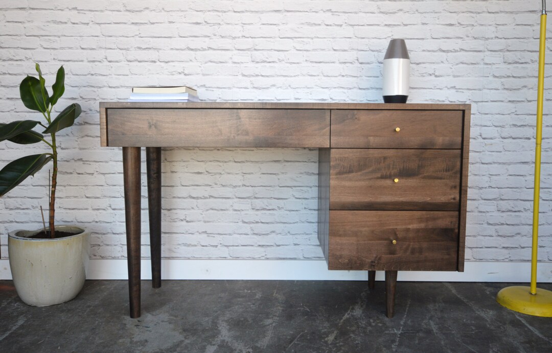 April Desk - Solid Maple - Dark Walnut Finish - Etsy