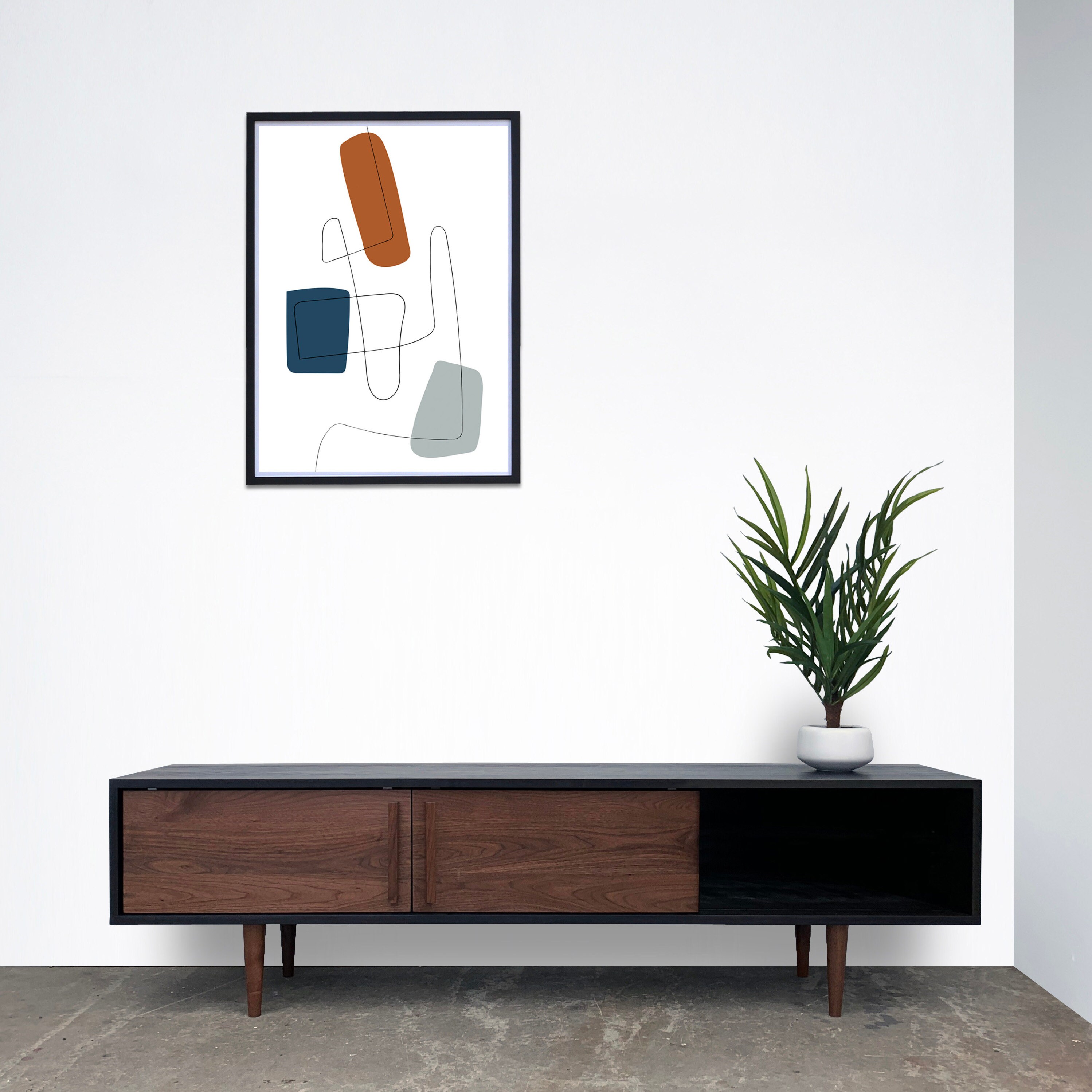 Kasse Media Stand in Ebony / Walnut Combo | Etsy