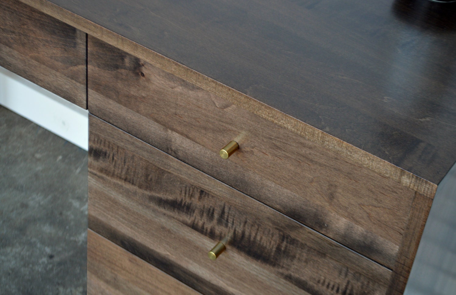 April Desk Solid Maple Dark Walnut Finish | Etsy