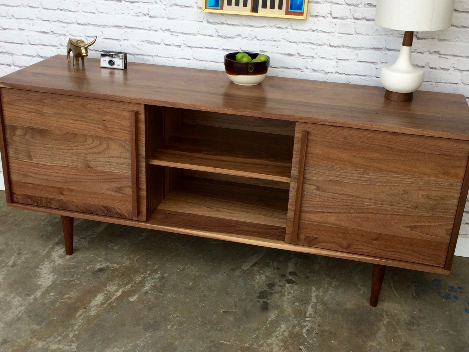 Kasse Media Console in Solid Walnut | Etsy