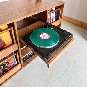 Record Storage Cabinet With Drawers & Pull-out Tray | Mid-century ...