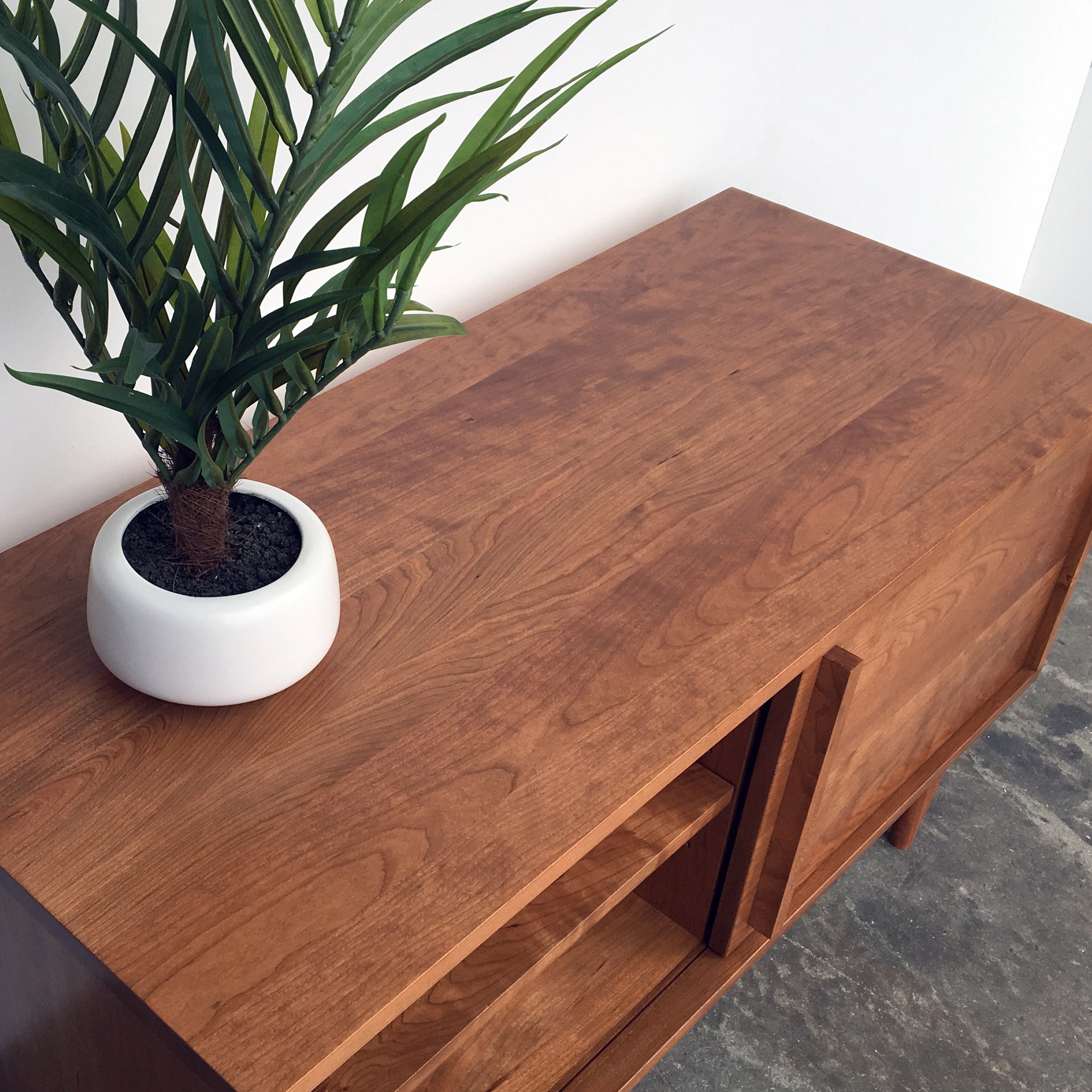 Whitewater Media Console - Record Storage - Clear Solid Cherry - in ...