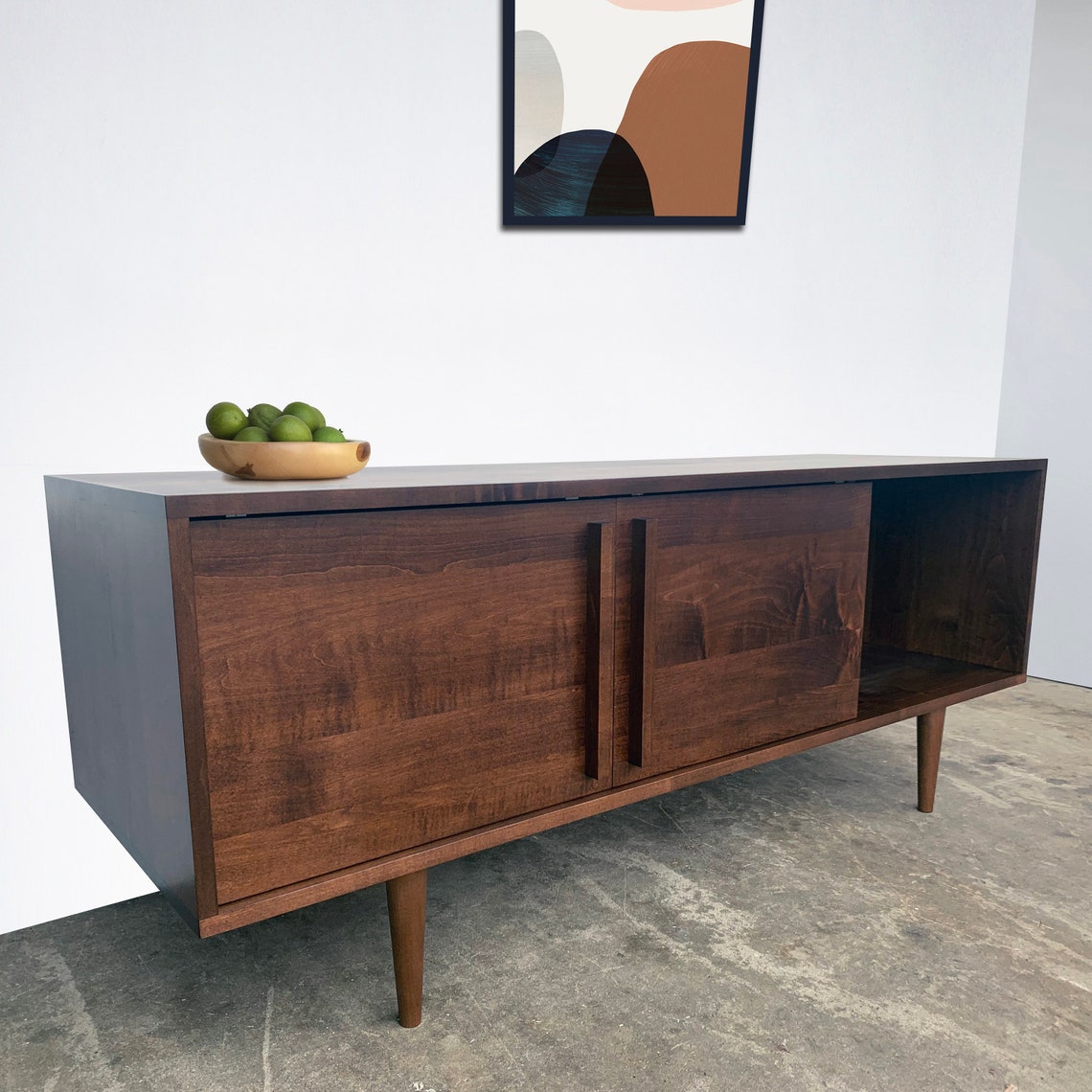 Kasse Media Console 60 Solid Maple Nordic Walnut - Etsy