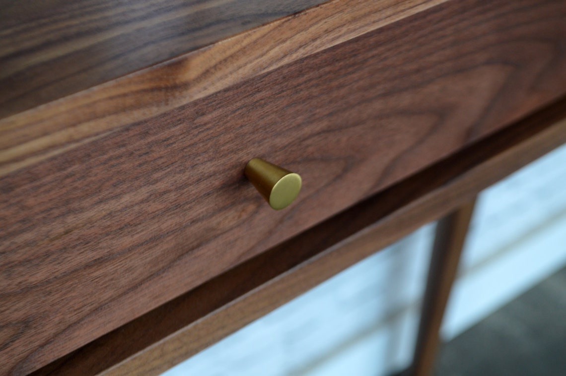 Solid Walnut Console Table 3 Drawers | Etsy