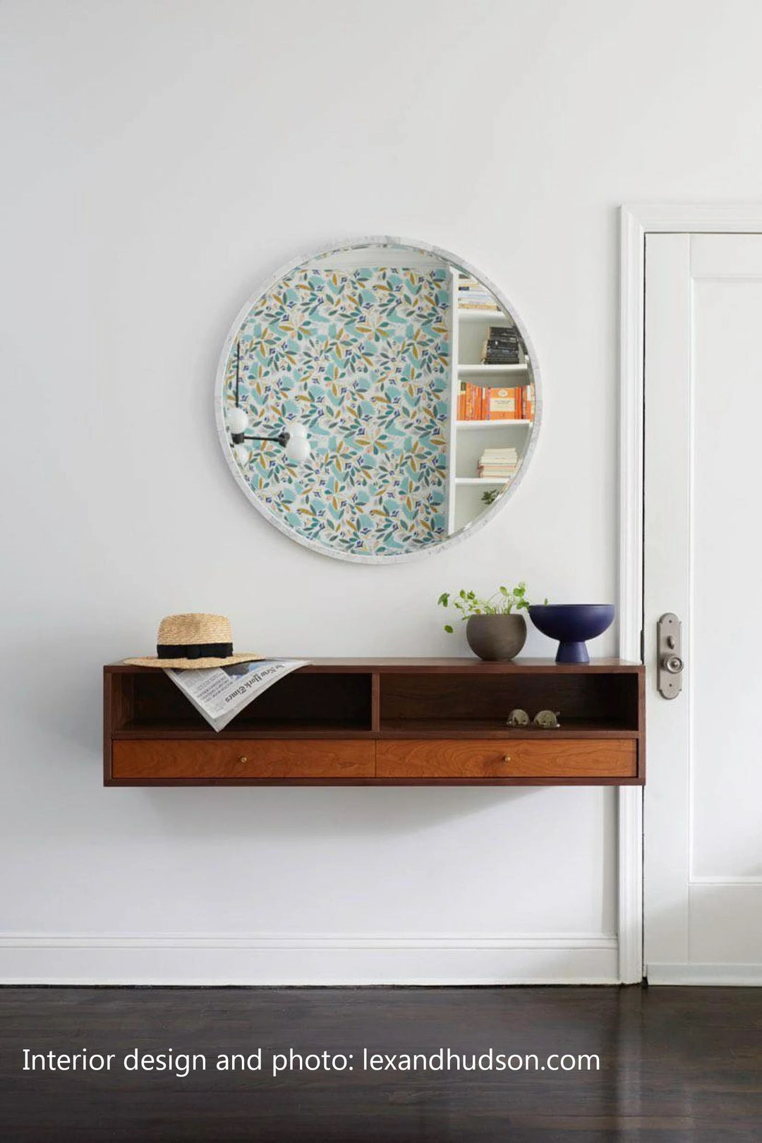 Floating Alto Console / Entry Table - Walnut and Cherry - Etsy