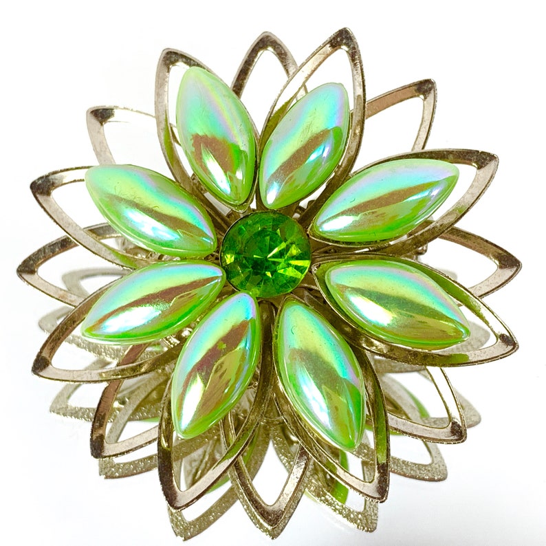 Atomic Age Mid Century Brooch Neon Green Rave Brooch - Etsy