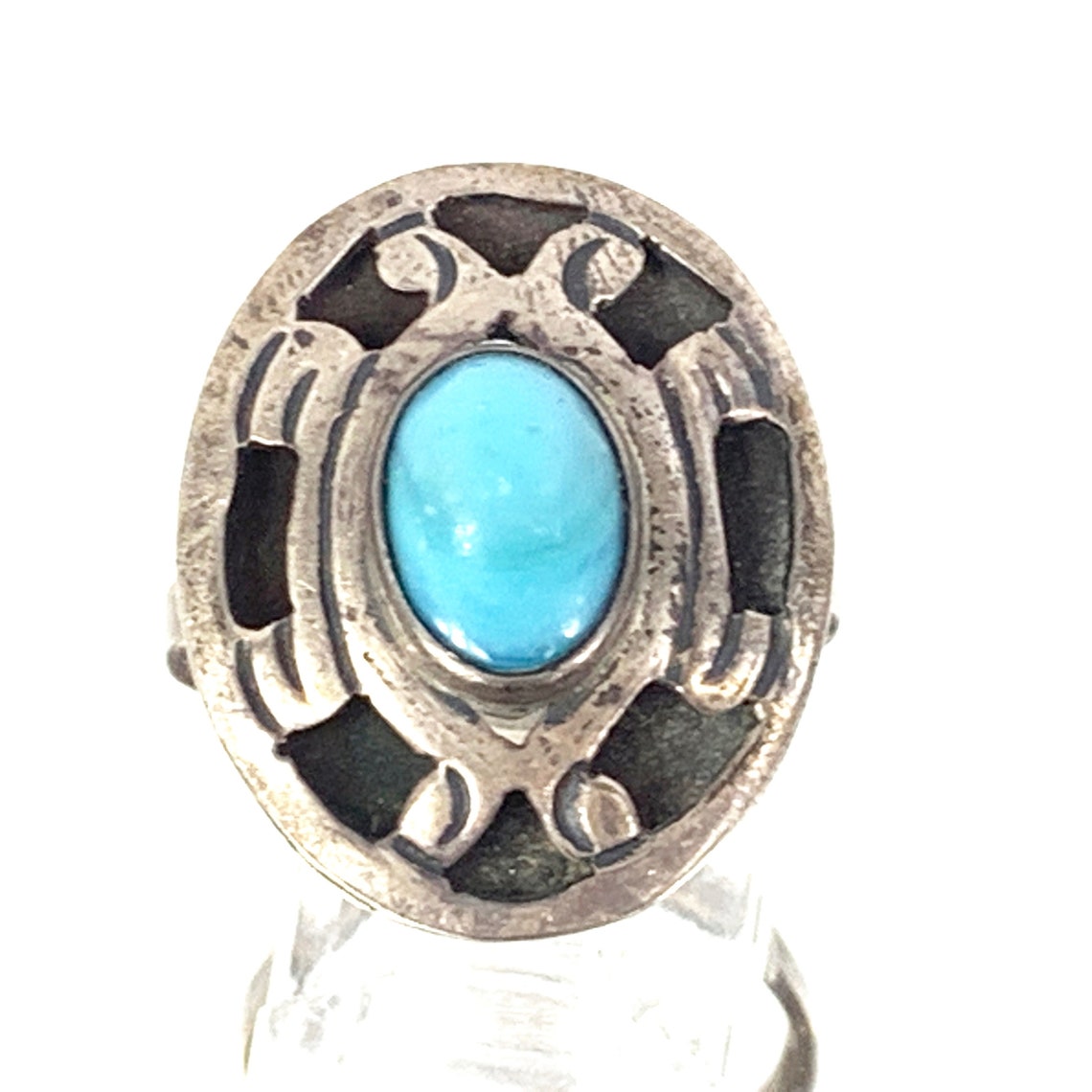 Mexican Silver Shadow Box Ring by Fred Davis - Etsy